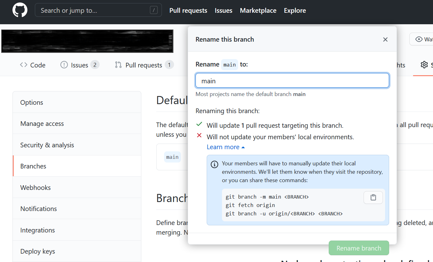Branch renaming: local repo instructions: add "set-head" command · Issue #5141 · github/docs ...