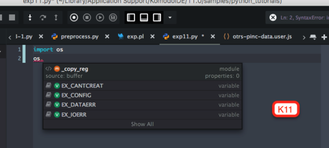 Code completion is not giving all the options for Python script · Issue ...