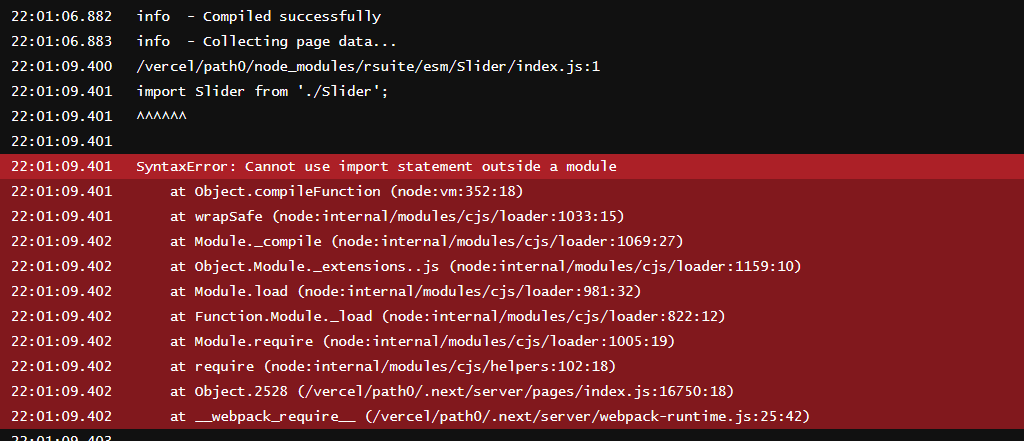 Getting error on Vercel Build · Issue #2786 · rsuite/rsuite · GitHub