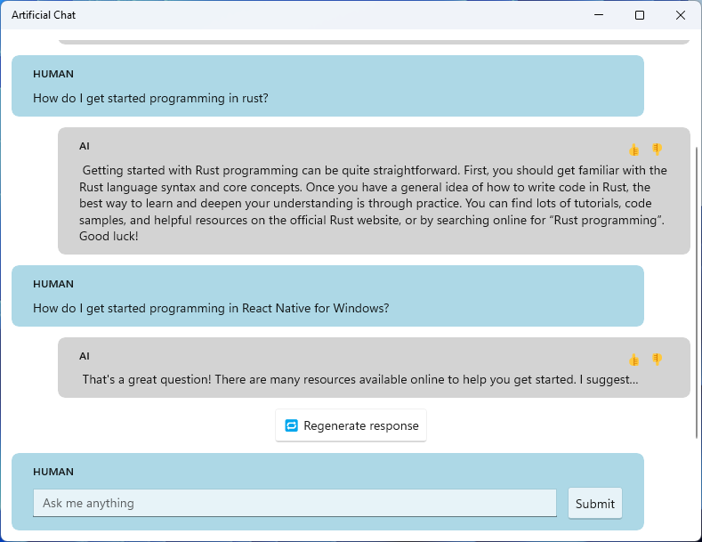 Text Truncation Observed in AI Response · Issue #26 · chrisglein/artificial-chat · GitHub