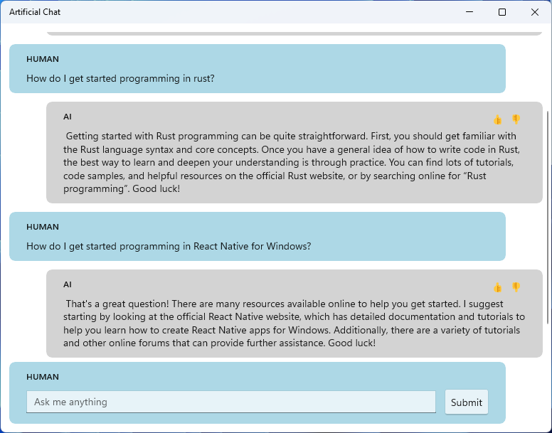 Text Truncation Observed in AI Response · Issue #26 · chrisglein/artificial-chat · GitHub
