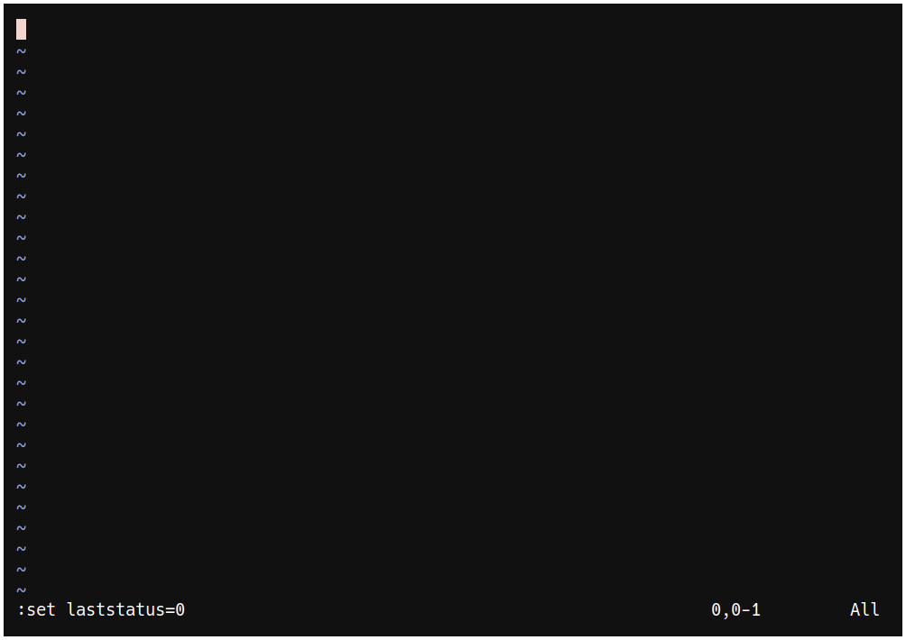 `laststatus0` Puts Default Statusline Into Cmdline Ignoring