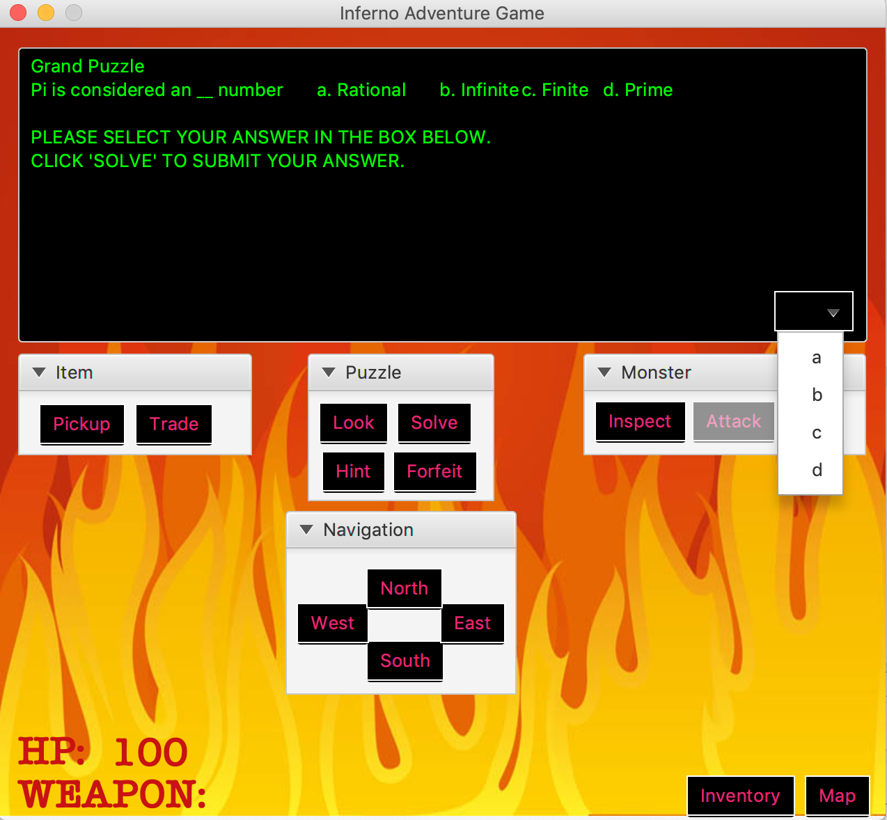 GitHub - themarinect/Inferno: Java Text-Based Game