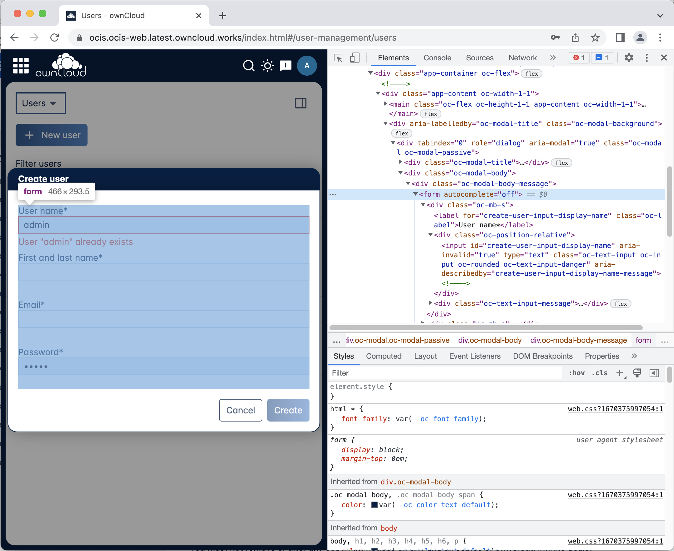 Usermanagement: Forms get accidentally filled by password manager · Issue #8065 · owncloud/web ...