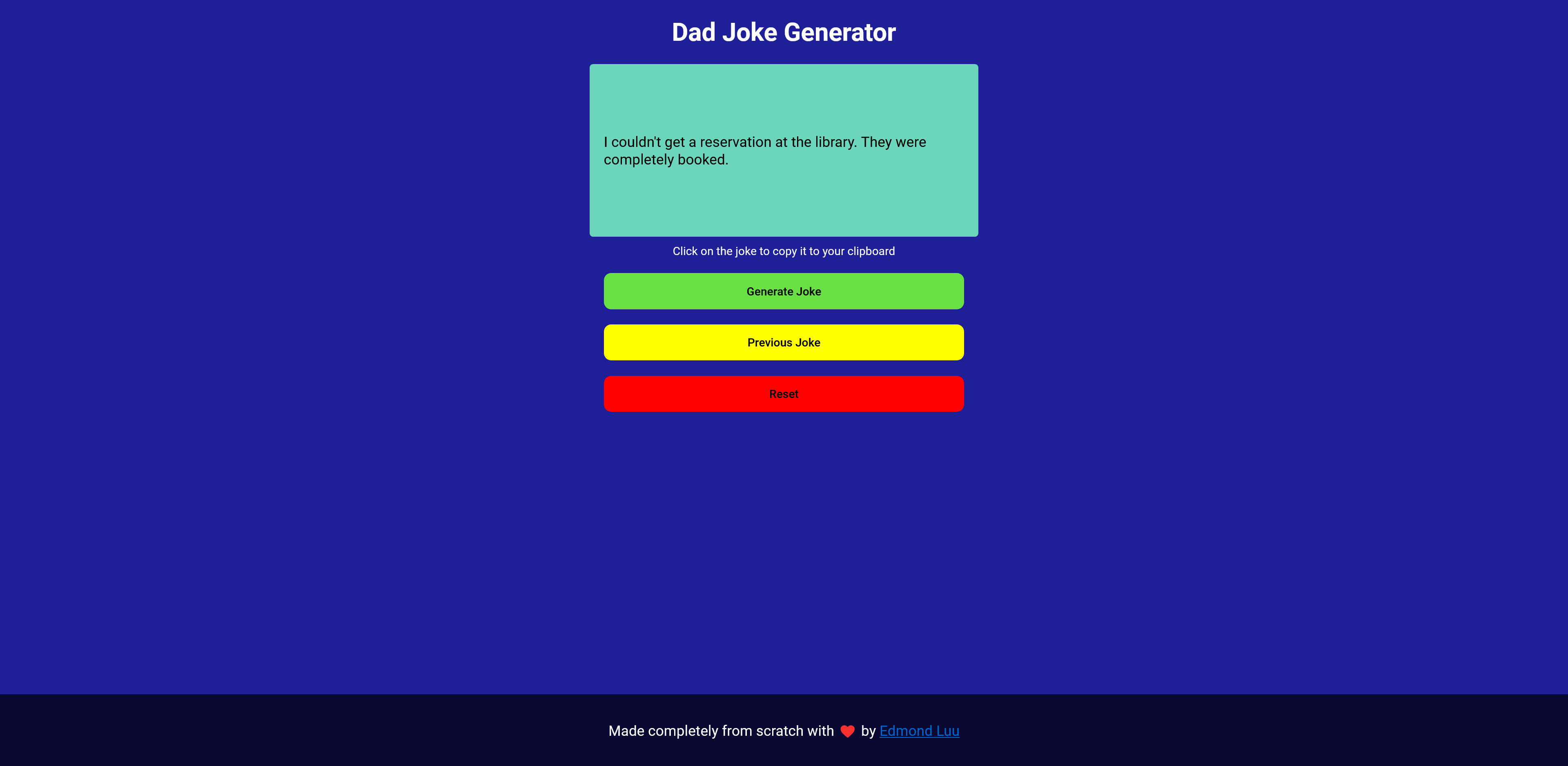 GitHub - Edmond-Luu/dad-joke: This is a fun project I made on my free time using React and a ...