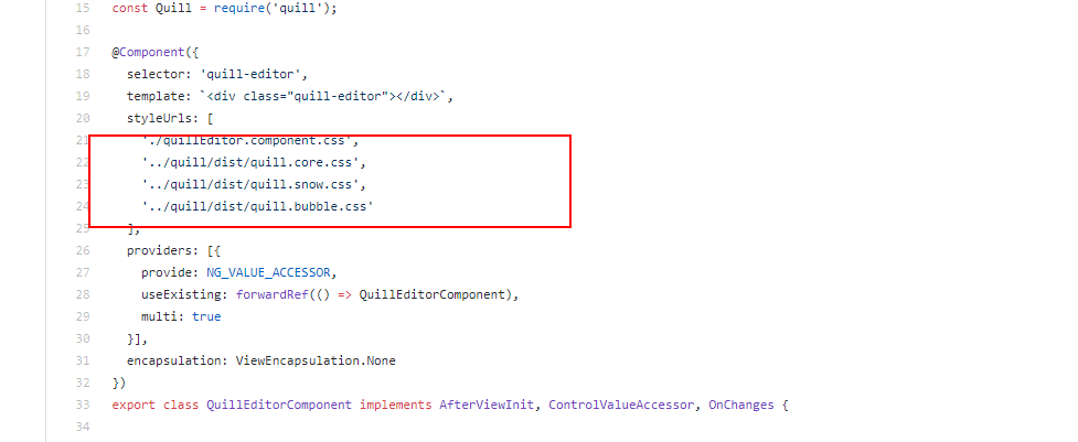 Expected 'styles' to be an array of strings. · Issue #2 · surmon-china/ngx-quill-editor · GitHub