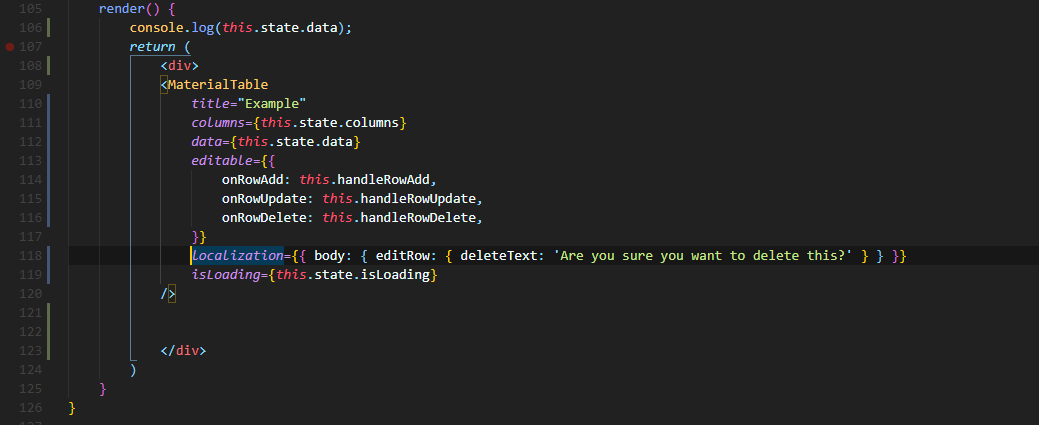 My component is not refreshing after setting state. · Issue #2208 · mbrn/material-table · GitHub