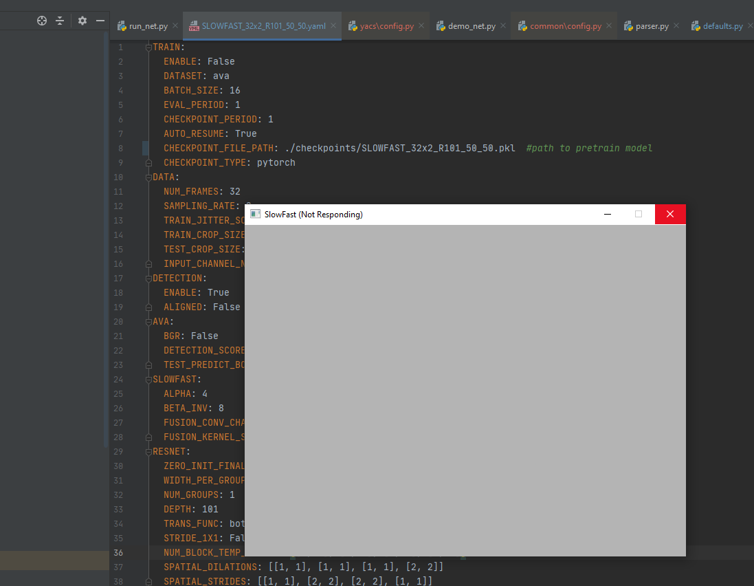 Issue with local run on a custom video input · Issue #403 · facebookresearch/SlowFast · GitHub