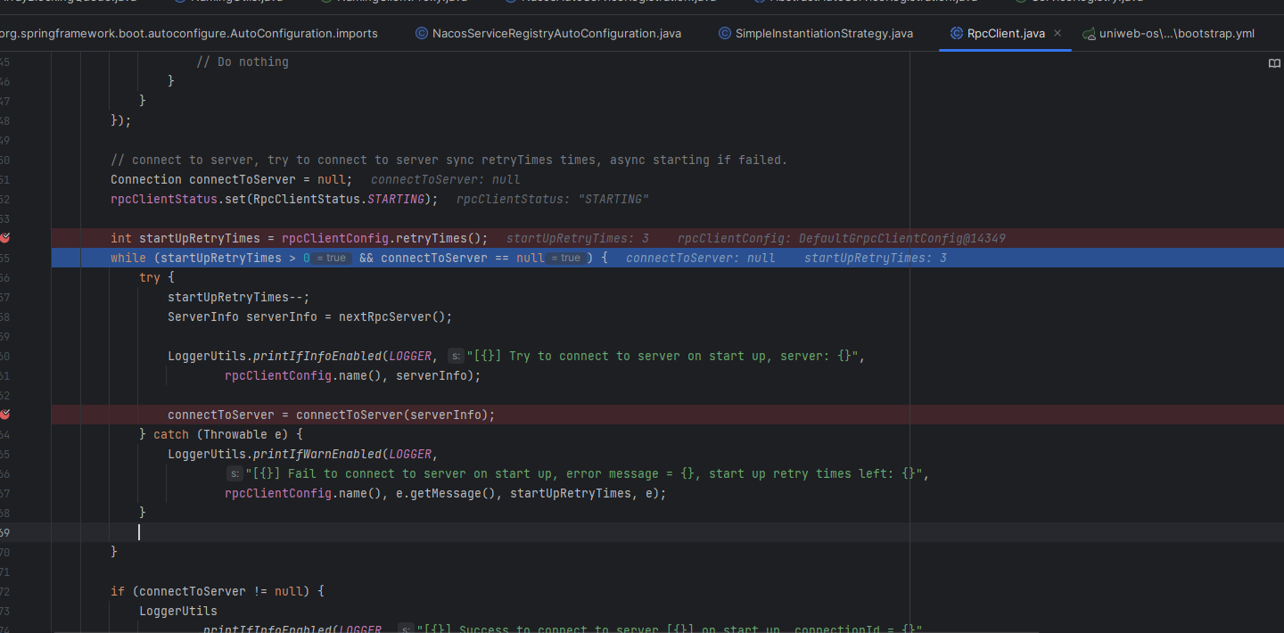 2.2.1版本，SpringBoot应用比nacos启动快，连接几次连接不上就退出了，查看了源码，建议修改以下内容。 · Issue #10983 · alibaba/nacos · GitHub