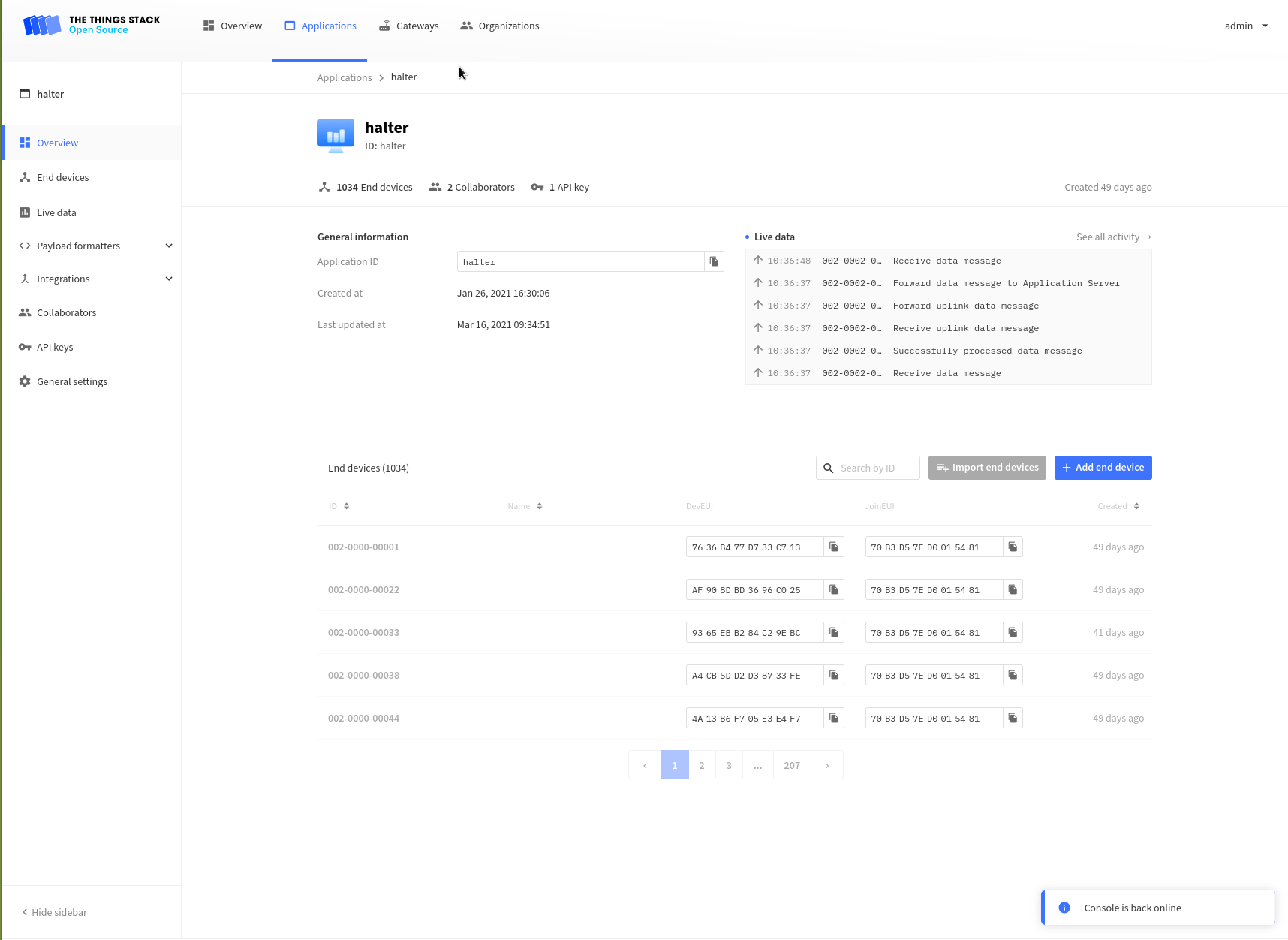 Application overview webpage constantly refreshes and flashes · Issue #3923 · TheThingsNetwork ...