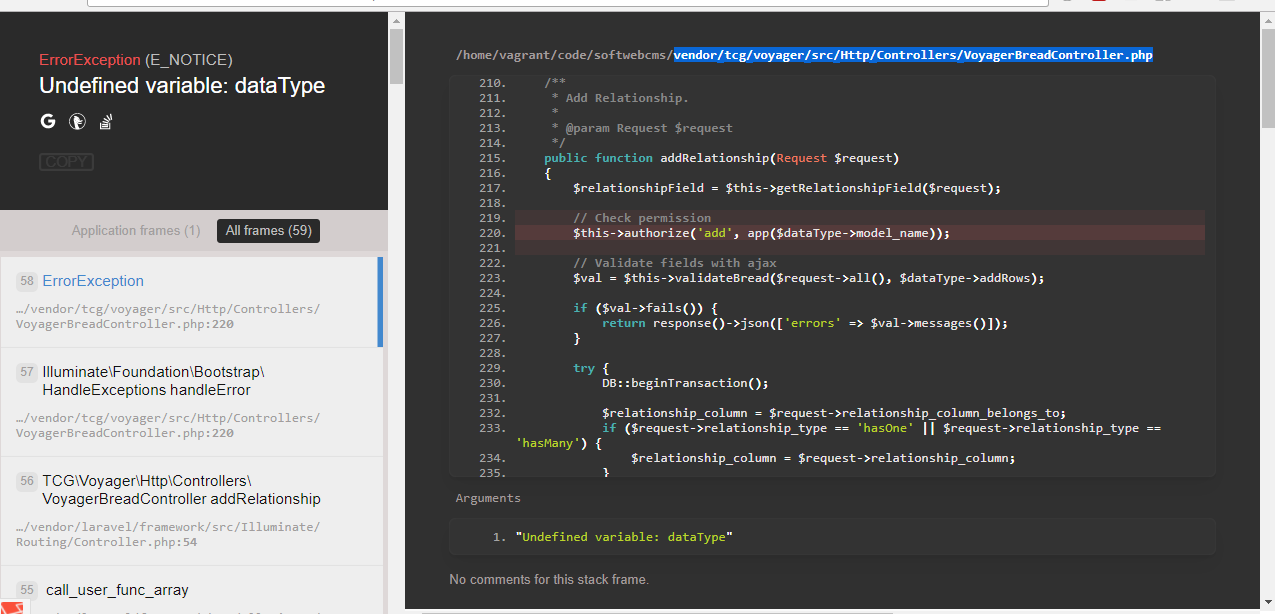 Undefined variable dataType · Issue #2770 · thedevdojo/voyager · GitHub