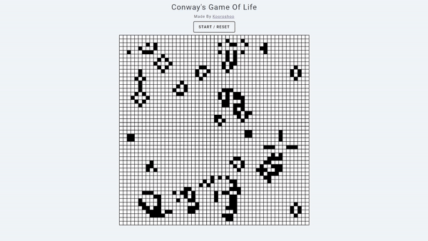 GitHub - Kooroshoo/Conway-s-Game-of-Life: Conway's Game of Life with HTML, CSS, JavaScript