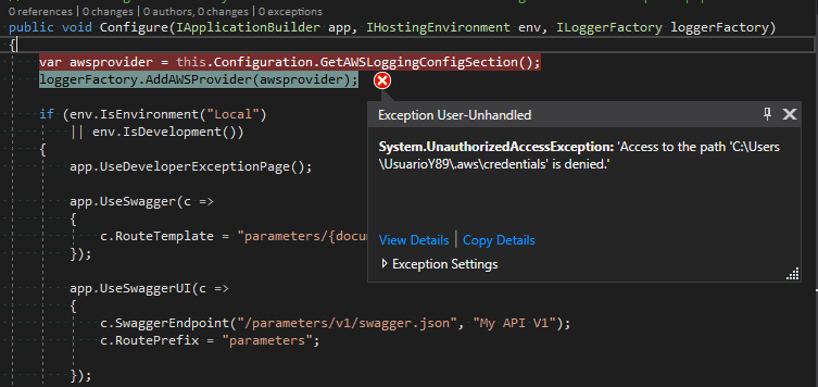 Unable to find credentials exception in ASP.NET Core MVC · Issue #65 · aws/aws-logging-dotnet ...
