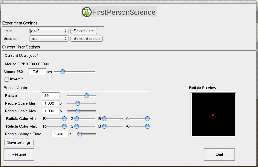 Settings window visual bugs when allowReticleChange=true · Issue #135 · NVlabs/FPSci · GitHub