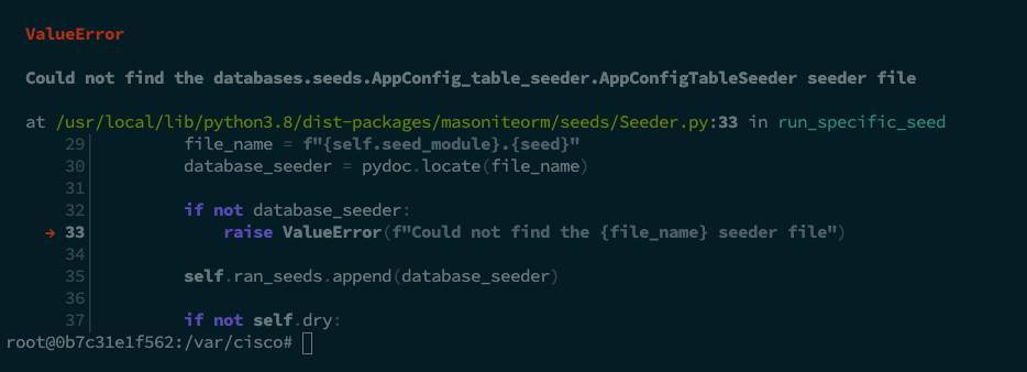 Bug In Seeder · Issue 367 · Masoniteframework Orm · Github