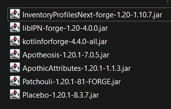 [1.20.1] Sorting inventory when Apotheosis gems are present results in errors in chat. (Unequal ...