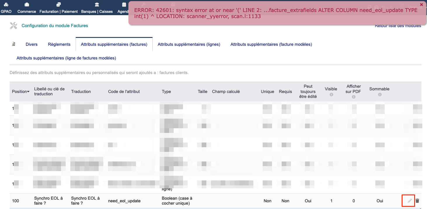 Error when trying to change visibility of an extrafield · Issue #19602 ...