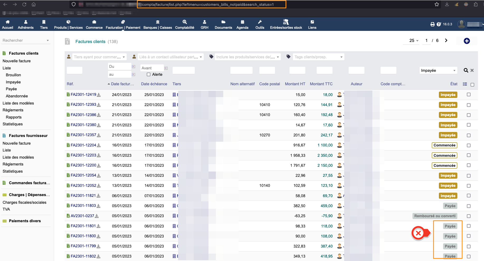 (SOLVED) v16.0.3 - List of unpaid invoice displays paid invoices · Issue #23659 · Dolibarr ...