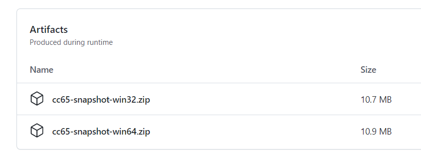 The GitHub Actions based Windows snapshots are zipped .zips · Issue #1693 · cc65/cc65 · GitHub