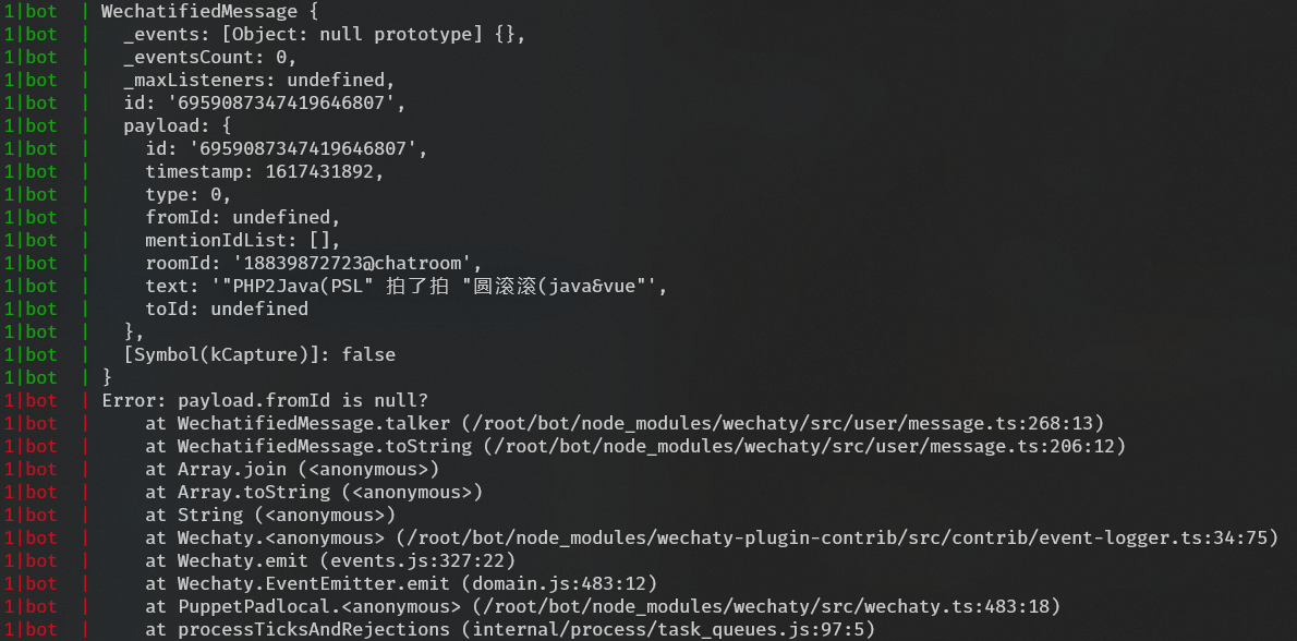 Unknown消息没有fromId, message.talker() 抛出错误 · Issue #62 · wechaty/puppet-padlocal · GitHub