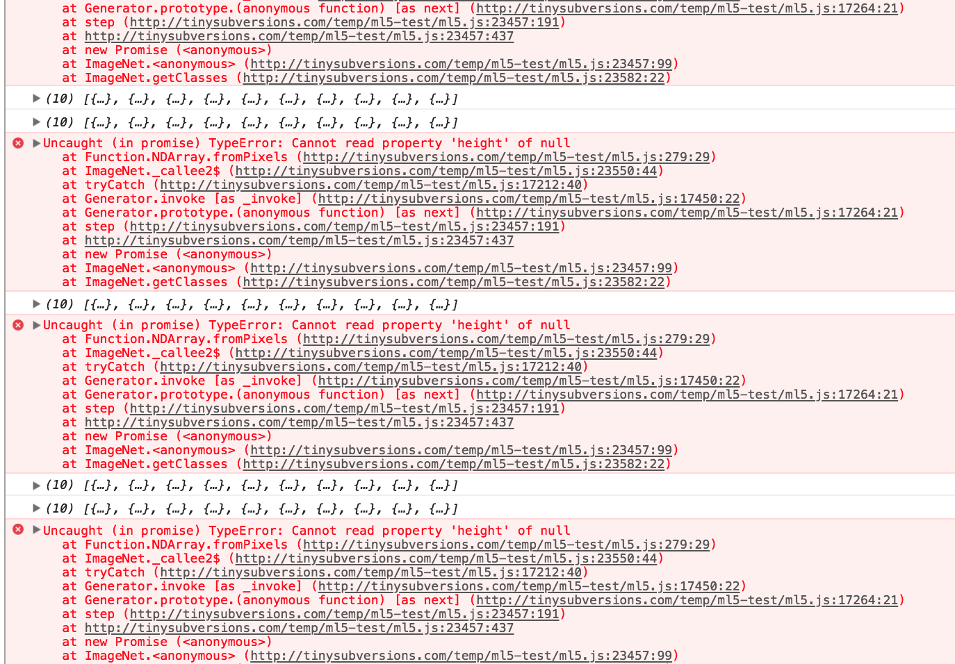 Bug: most (all?) image classification examples are broken · Issue #89 · ml5js/ml5-library · GitHub