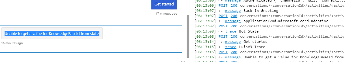 Unable to get a value for KnowledgeBaseId from state. · Issue #6392 · microsoft/BotFramework ...
