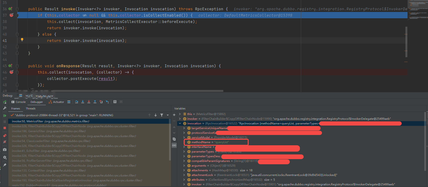 org.apache.dubbo.metrics.filter.MetricsCollectExecutor#init 获取methodName在异步的情况下会拿到$invokeAsync ...