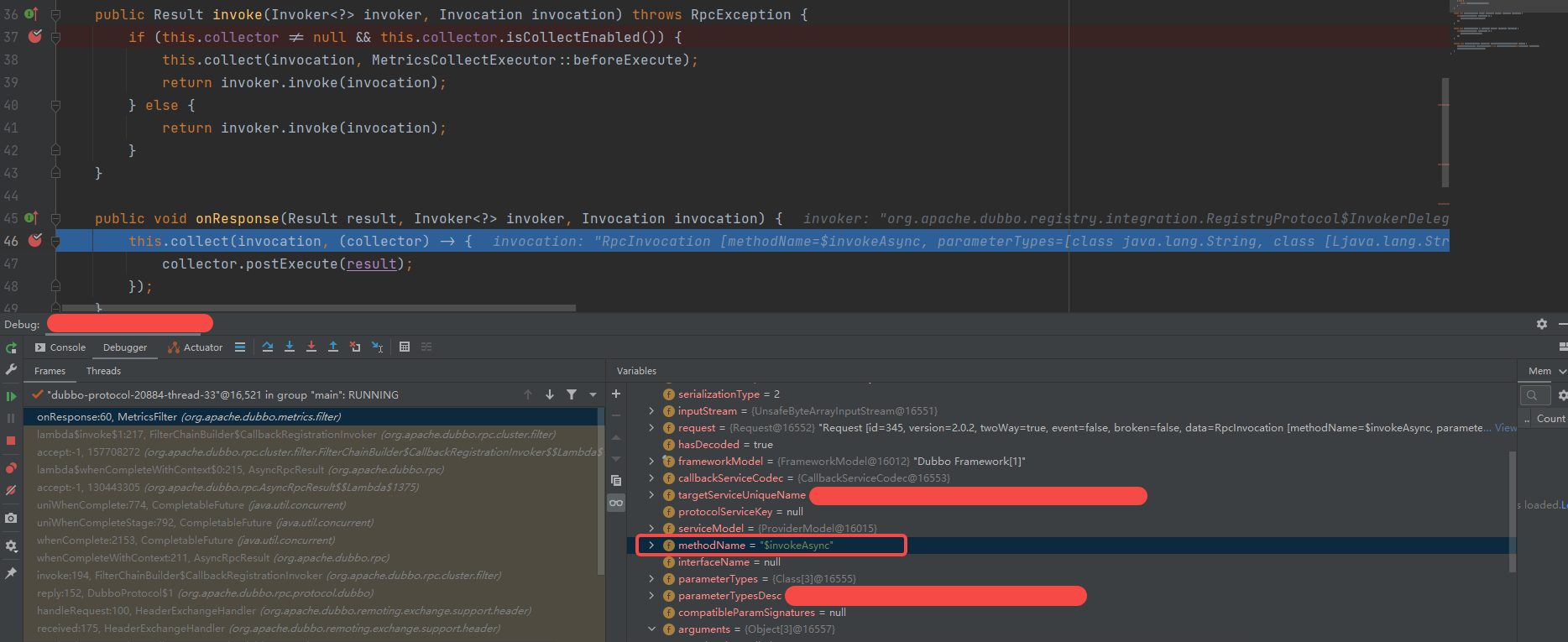 Org Apache Dubbo Metrics Filter Metricscollectexecutor Init 获取methodname在异步的情况下会拿到 Invokeasync
