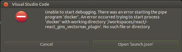 Unable to launch debugging session in docker container · Issue #11576 · microsoft/vscode ...