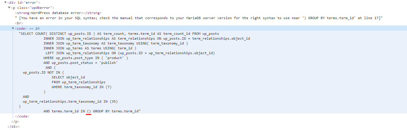 Database Request Error · Issue 28611 · Woocommercewoocommerce · Github