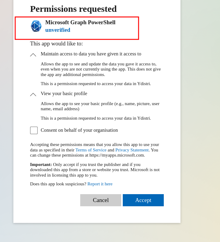 Unverified publisher when trying to log-in · Issue #155 · microsoftgraph/msgraph-cli · GitHub