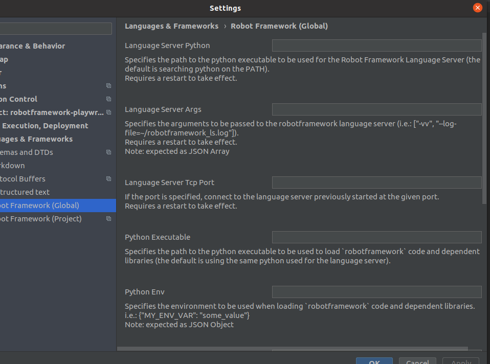 Make setting to specify the language server executable project-dependent · Issue #267 · robocorp ...