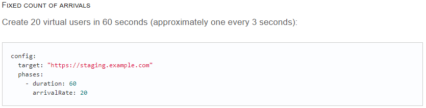 typo in docs: Script Ref -> config -> Fixed count of arrivals · Issue #339 · artilleryio ...