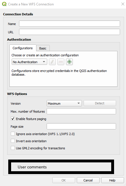Comment Section Within Wfs Connection Dialogue Box · Issue 45628 · Qgisqgis · Github