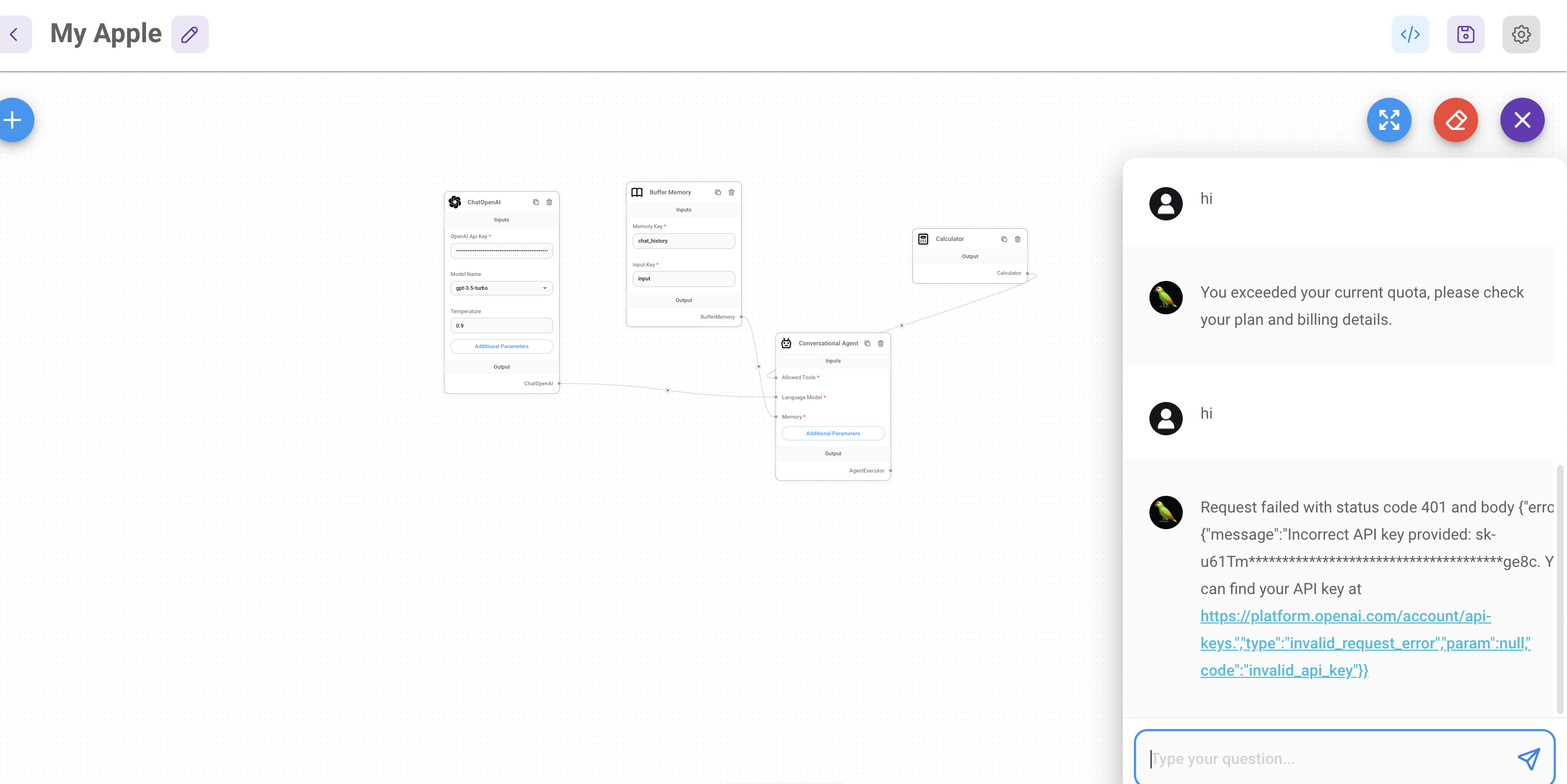 Error: Request failed with status code 401 · Issue #192 · FlowiseAI/Flowise · GitHub