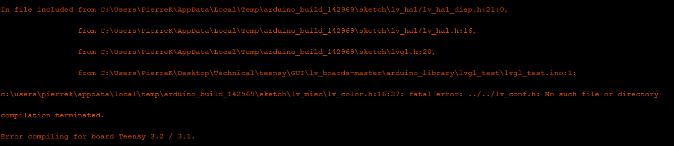 teensy 3.2 with littlevgl (Arduino IDE), setup problem? · Issue #304 · lvgl/lvgl · GitHub
