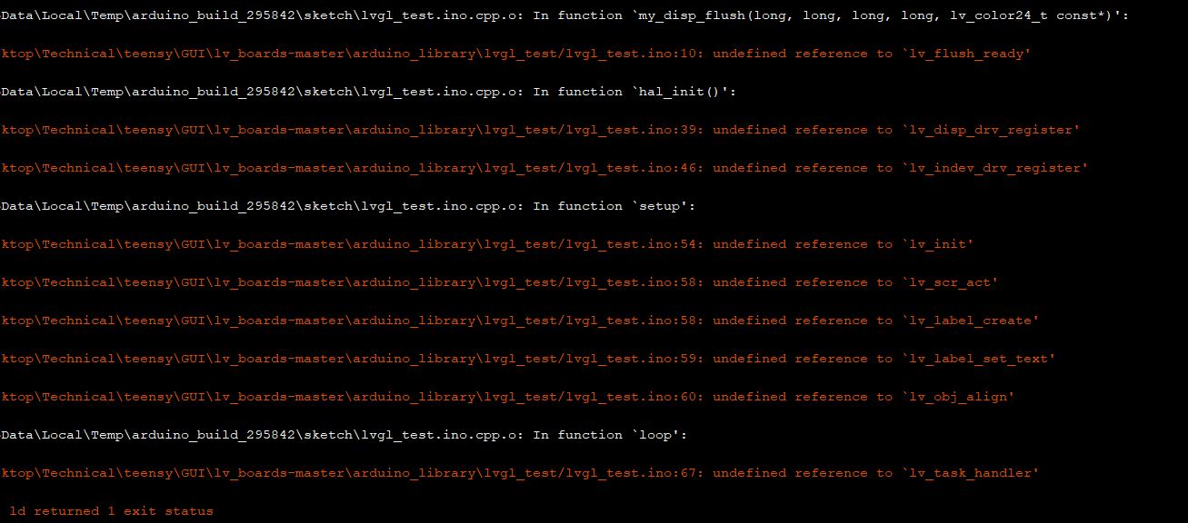 teensy 3.2 with littlevgl (Arduino IDE), setup problem? · Issue #304 · lvgl/lvgl · GitHub