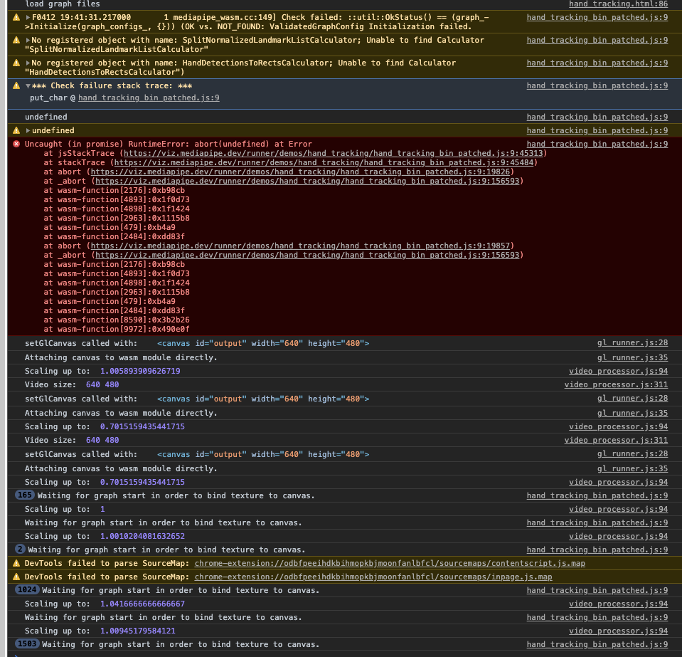 Hand Tracking Web demo not working · Issue #605 · google-ai-edge/mediapipe · GitHub
