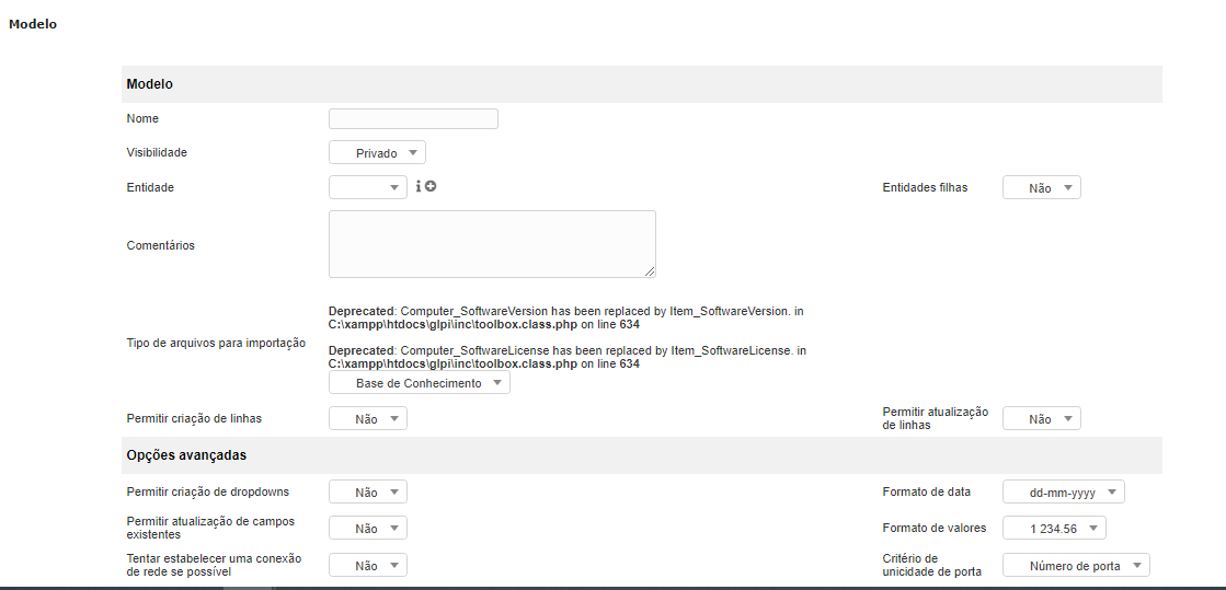 error inside the form · Issue #225 · pluginsGLPI/datainjection · GitHub