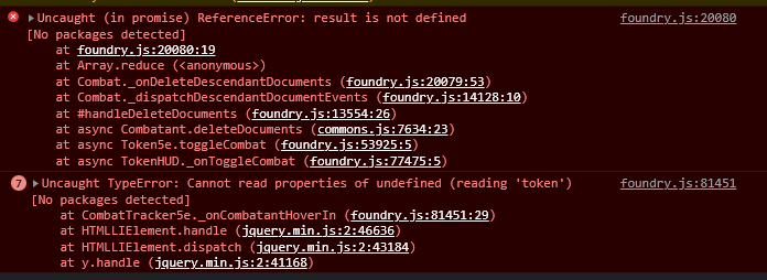 Removing a actorless token from combat throws an error · Issue #9111 · foundryvtt/foundryvtt ...