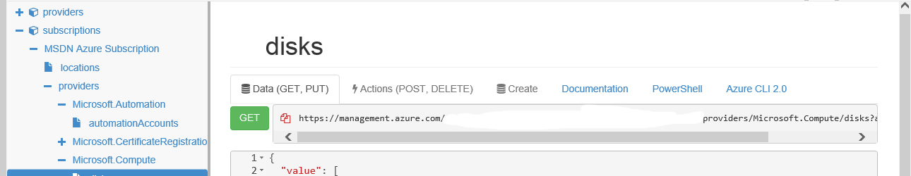 Actions and Create tabs are greyed out · Issue #153 · projectkudu/AzureResourceExplorer · GitHub