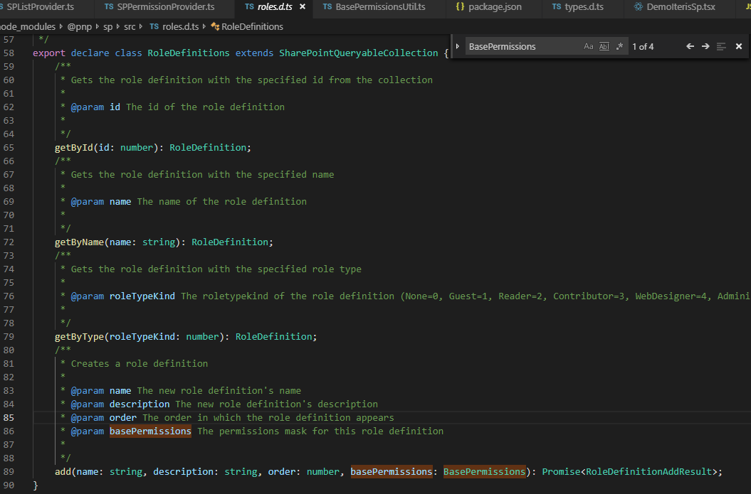 Unable to Add Custom roleDefinition · Issue #766 · pnp/pnpjs · GitHub