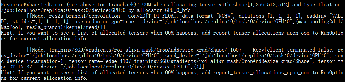 ResourceExhaustedError : OOM when allocating tensor with shape[1,256,512,512] · Issue #509 ...