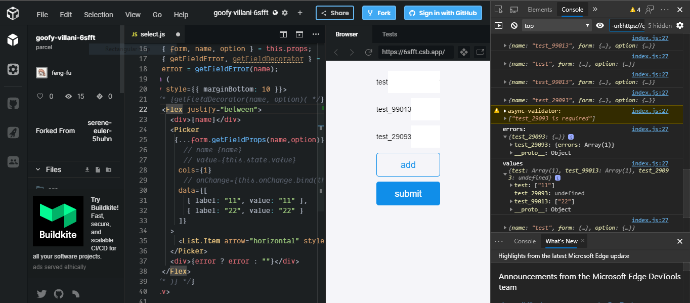 Form Validatefields Get Wrong Errors · Issue 332 · React Component Form · Github