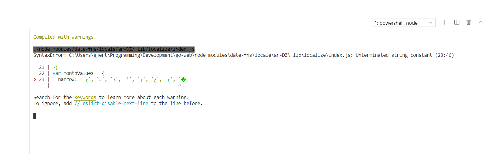 Warning in ar-DZ locale · Issue #2105 · date-fns/date-fns · GitHub Warning in ar-DZ locale · Issue #2105 · date-fns/date-fns · GitHub
