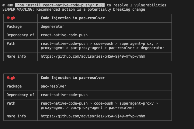 Update Pac Resolver And Degenrator Version To Resolve High Vulnerability · Issue 2373 6680