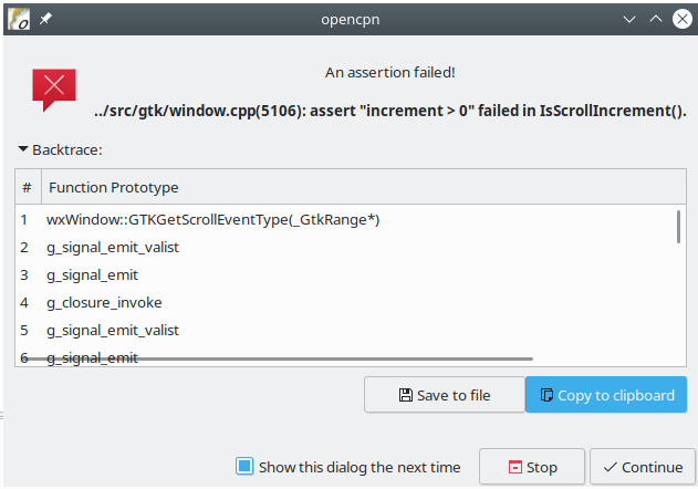 Debug build hangs in gtk3 · Issue #1924 · OpenCPN/OpenCPN · GitHub
