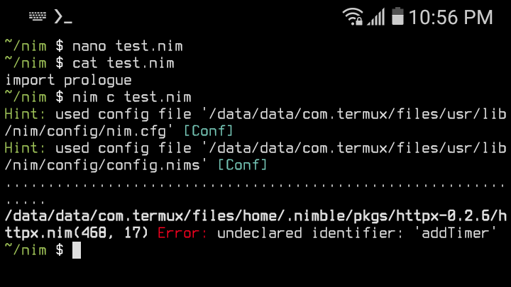 In android termux prologue does not compile because of an error in httpx · Issue #130 · planety ...