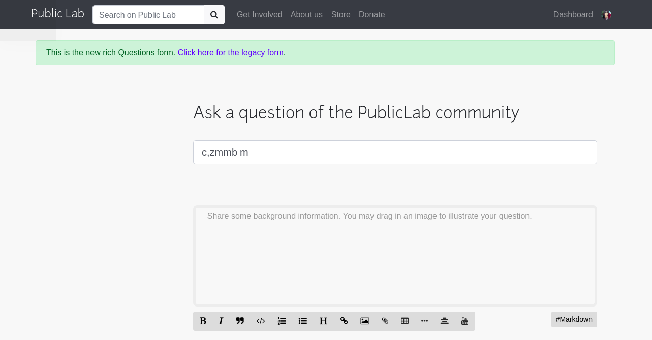 Fix the new question form · Issue #5839 · publiclab/plots2 · GitHub